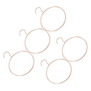 zerodeko laundry rack 5pcs round circle hanger space- saving hanger thong underwears display ring hanger display hoop rack for scarves shawl and belts rose gold metal hangers