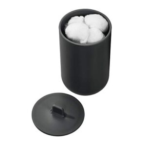 iDesign Cade Canister Bathroom Storage Jar with Lid for Bathroom, Vanity, Desk, Countertop, 3.14" x 3.14" x 5.09", Matte Black