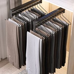 Extendable Clothes Rail Black, Pull Out Pant Hangers Closet Rod Adjustable 26-61cm Wardrobe Rail Clothes Rack,Load- Bearing 25kg (Size : 26cm/10.2in)