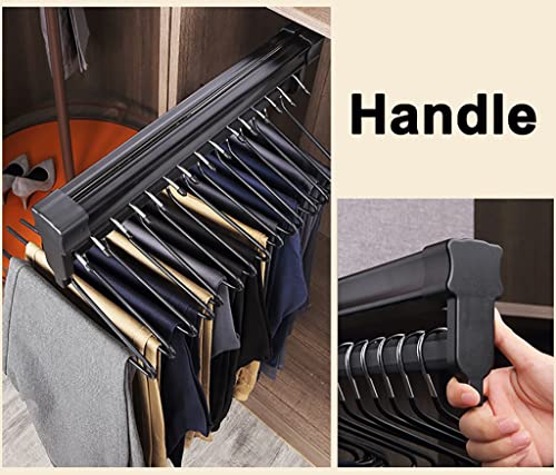 Extendable Clothes Rail Black, Pull Out Pant Hangers Closet Rod Adjustable 26-61cm Wardrobe Rail Clothes Rack,Load- Bearing 25kg (Size : 26cm/10.2in)