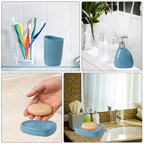 4pcs Farmhouse Decor Toothpaste Home Suit Acrylic Dispenser, Holder, Restaurant, Accessory Bathroom and Vanity Toothbrush Soap Accessories, Hotle Tumbler Bottle Dish Dispenser