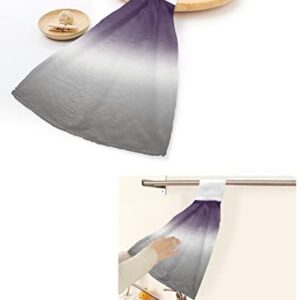 Stove Towels Hanging Kitchen Towels with Loop Deep Purple Gradient to Gray Absorbent Soft Tie Towels for Kitchen Bathroom Toilet Home 1 Pcs