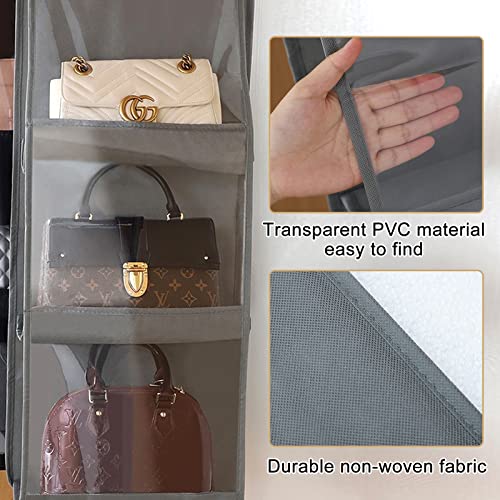 Yllshengyu Purse Handbag Hanging Organizer Closet Shelves Bag Purse Holder Organizer for Closet for Family Closet Bedroom for Storage Bag for Bra Socks Underwear Underpants Foldable Universal Fit