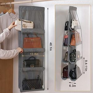 Yllshengyu Purse Handbag Hanging Organizer Closet Shelves Bag Purse Holder Organizer for Closet for Family Closet Bedroom for Storage Bag for Bra Socks Underwear Underpants Foldable Universal Fit