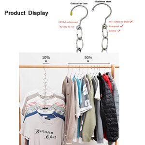 ZHAOYAN Closet Organizers and Storage Stainless Steel Hanger Organizer Space Saving Hanger Dorm Room Essentials 13-Holes Cascading Hanger Chains (5packs)