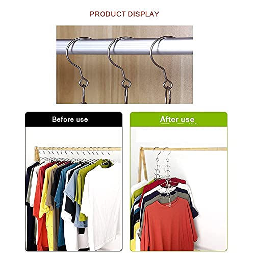 ZHAOYAN Closet Organizers and Storage Stainless Steel Hanger Organizer Space Saving Hanger Dorm Room Essentials 13-Holes Cascading Hanger Chains (5packs)