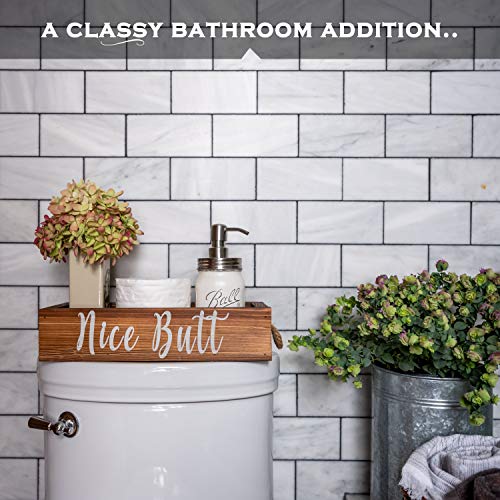 Nice Butt Bathroom Decor Box, One Box with Print on 2 Sides Farmhouse Bathroom Decor Nice Butt Bathroom Box Toilet Box, Hello Sweet Cheeks Bathroom Box Rustic Decor, Toilet Organizer Farmhouse Decor