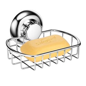 maxhold no-drilling/suction cup soap dish/soap basket - vaccum system - stainless steel never rust - for bathroom & kitchen storage