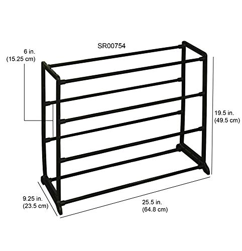 Sunbeam 12-Pair Shoe Rack, Black (SR00754)