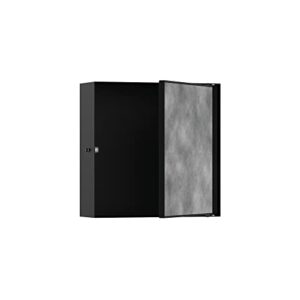 hansgrohe xtrastoris rock recessed wall niche with tileable door 12"x 12"x 4" in matte black, 56085670