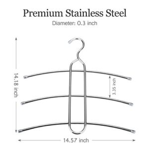 TRUSBER Stainless Steel Clothes Hangers, Premium Metal Coats Hangers with 3 Layers, Tree-Shape, Tree-Type Space Saving for Coats T-Shirts Windbreaker Sweaters – Silver (Pack of 6)