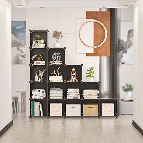 16 Cube Closet Organizers Bundle with 20-Pack Grey Shoe Slots Organizer