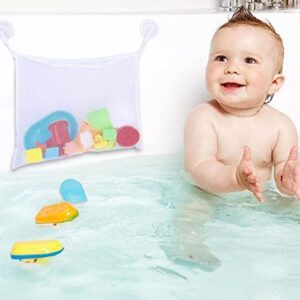 QAQE Mesh Bath Toy Organizer, Bath Toy Storage Bag with Suction Hooks,Hanging Holder,Mesh Caddy for K Shower Toy Net Bathtub