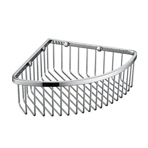 GORDEE Bathroom Shower Caddy Corner Shelf Basket, Ultra Sturdy Rust-Proof Stainless Steel Bathroom Shelf Organizer Shampoo Holder, Wall Mounted Storage Rack for Bathroom Kitchen, Brushed Chrome