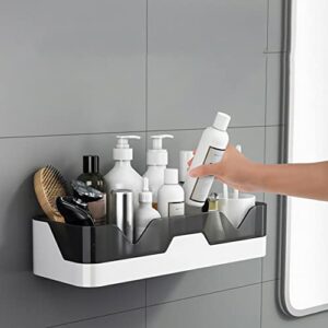 Cabilock No with and Drill-free Grey Wall Self Toiletry Utensil Mounted Storage Caddy Hooks Adhesives Kitchen Plastic Shelf Mount Shampoo Entryway Holder Adhesive Drilling Bathroom for