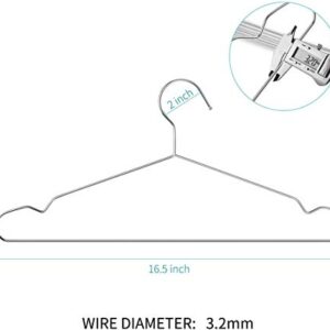 TIMMY Wire Hangers 30 Pack 16.5-Inch Stainless Steel Strong Metal Coat Hanger ,Heavy-Duty, Non-Slip, Space-Saving Clothes Hangers