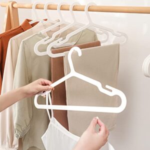 yishyfier plastic clothes hangers 16.5 inches,durable & space saving coat hanger laundry/daily use,4mm heavy duty white hangers for coats,jackets,t-shirt,pants & dress(40pack