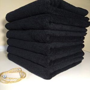 100% Turkish Cotton Extra Large (20 x 40 inch)Hand Towel Set of 3,for SPA,Gym,Hammam,Fitness and Sport,Oversized, XL, Large, Huge Big Size Hand Towel, Premium Class, Luxury Hotel Series (black, 3)