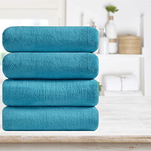 Green Essen Oversized Turquoise Blue Bath Towels 35x70 Inches Chair Towel Set of 4 Extra Large Bath Sheet Set Highly Absorbent Quick Dry Large Shower Towels Soft SPA Hotel Towel Set