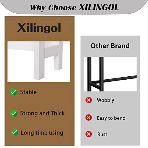 Xilingol Bathroom Storage Over The Toilet, Bathroom Cabinet Organizer with Adjustable Shelves and Sliding Doors, Wood Bathroom Space Saver, Wooden Frame, White