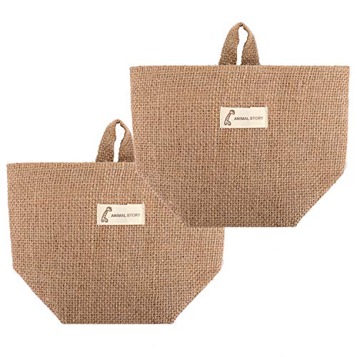 Foraineam 6 Pack Mini Hanging Storage Bag Cotton Linen Decorative Wall-Hanging Basket Organizer Collapsible Box Bin Bags for Wall Door Closet