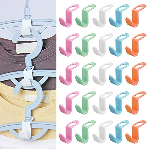 SLMT Clothes Hanger Connector Hooks 50PCS Space Saving Extender Hooks for Plastic Hangers Velvet Hangers Wooden Hangers Wire Hangers Heavy Duty Hangers (50 Pack)