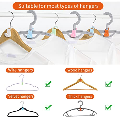 SLMT Clothes Hanger Connector Hooks 50PCS Space Saving Extender Hooks for Plastic Hangers Velvet Hangers Wooden Hangers Wire Hangers Heavy Duty Hangers (50 Pack)