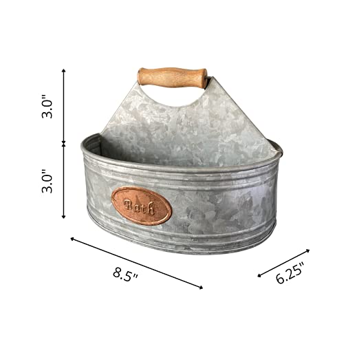 KOTINARA Rustic Bathroom Caddy Countertop - Farmhouse Bath Caddy - Galvanized Bathroom Caddy - A Perfect Farmhouse Bathroom Decor for your Home.