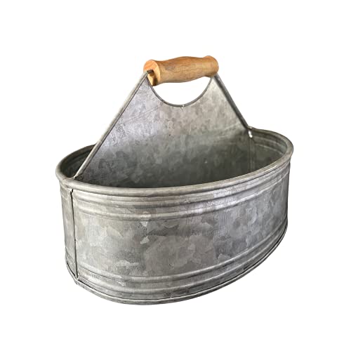 KOTINARA Rustic Bathroom Caddy Countertop - Farmhouse Bath Caddy - Galvanized Bathroom Caddy - A Perfect Farmhouse Bathroom Decor for your Home.