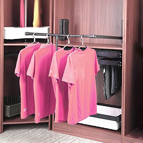 EUKKIC Pull Down Closet Rod, Heavy Duty Closet Pull Down Rods Hanger,Adjustable 45-115cm for Hanging Clothes Wardrobe Lift Rail, Clothing Finishing Rack (Size : 83-115CM(32.7-45.3in))