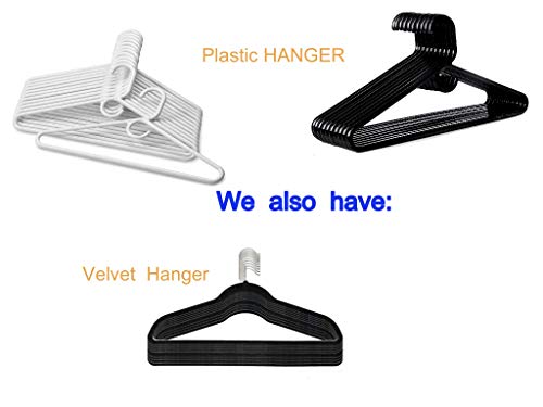 Plastic Hangers HD Heavy Duty, 40 Pcs. White Color, Made in USA, 3/8” Thickness, Durable, Tubular, Lightweight, for Clothes, Coat, Pants, Shirts, Dress, TINEFF, Free and Quick delivery. from USA