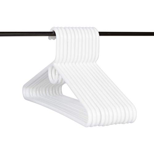 Plastic Hangers HD Heavy Duty, 40 Pcs. White Color, Made in USA, 3/8” Thickness, Durable, Tubular, Lightweight, for Clothes, Coat, Pants, Shirts, Dress, TINEFF, Free and Quick delivery. from USA