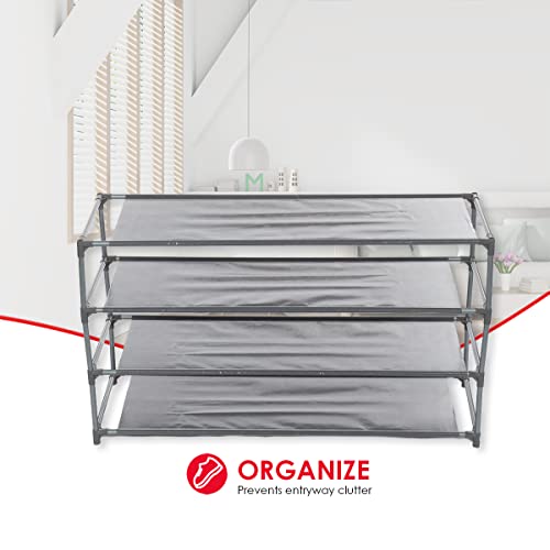 Home Basics 20 Pair Non-Woven Shoe Rack (4-Tier Wide)