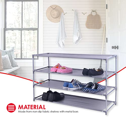 Home Basics 20 Pair Non-Woven Shoe Rack (4-Tier Wide)