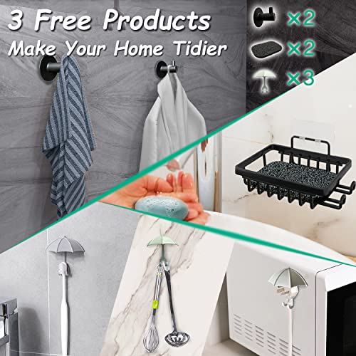 JILIER Shower Caddy, Bathroom Shower Shelves Pack of 5, Bathroom Shower Storage Organizer, Adhesive Shower Shelves for Inside Shower & Kitchen Storage, No Drilling, Bathroom Shower Organizer