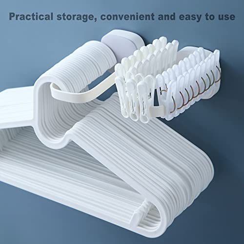 Pack of 2 Clothes Hanger Organizer Stacker Foldable Hanger Holder Rack Wall Mounted/Adhesive for Laundry Room Space Saving