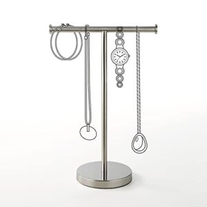 SunnyPoint Elite Heavy Weight Countertop Hand Towel Rack and Accessories Jewelry Stand; 16.5" Height (Satin Nickel, Stainless Steel Base)