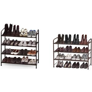 simple houseware 4-tier + 3-tier shoe rack storage organizer, bronze