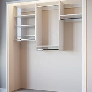 Closet Kit with Hanging Rods - Corner Closet System - Closet Shelves - Closet Organizers and Storage Shelves (White, 72 inches Wide) Closet Shelving