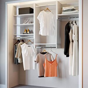 Closet Kit with Hanging Rods - Corner Closet System - Closet Shelves - Closet Organizers and Storage Shelves (White, 72 inches Wide) Closet Shelving