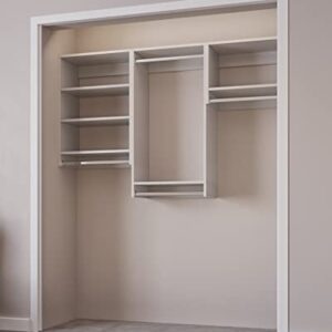 Closet Kit with Hanging Rods - Corner Closet System - Closet Shelves - Closet Organizers and Storage Shelves (White, 72 inches Wide) Closet Shelving