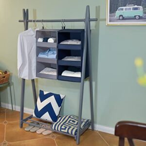 GRANNY SAYS Bundle of 1-Pack Hanging Organizer for Walk-in Closet & 1-Pack Closet Hanging Shelves