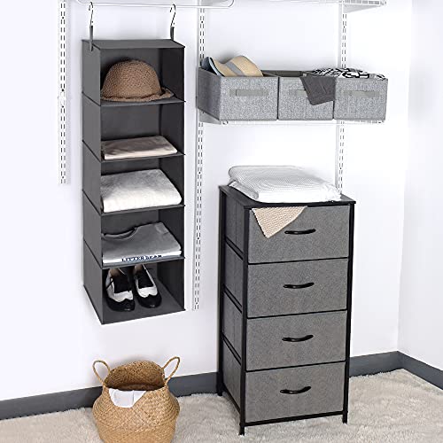 GRANNY SAYS Bundle of 1-Pack Hanging Organizer for Walk-in Closet & 1-Pack Closet Hanging Shelves