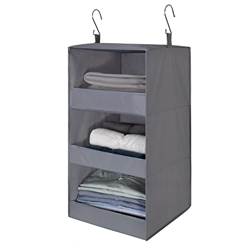 GRANNY SAYS Bundle of 1-Pack Hanging Organizer for Walk-in Closet & 1-Pack Closet Hanging Shelves