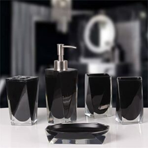 BKDFD Black Elegant Bathroom Set European Bathroom Toilet Washing Set Brushing Cup Mouthwash Cup Set