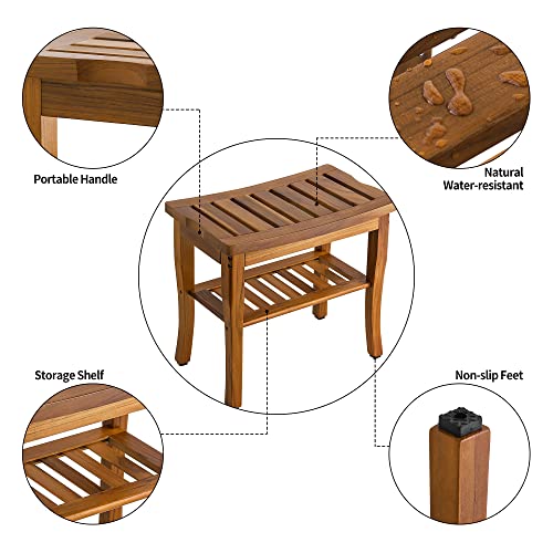 Teak Bath Tray and Teak Shower Bench for Your Bathroom