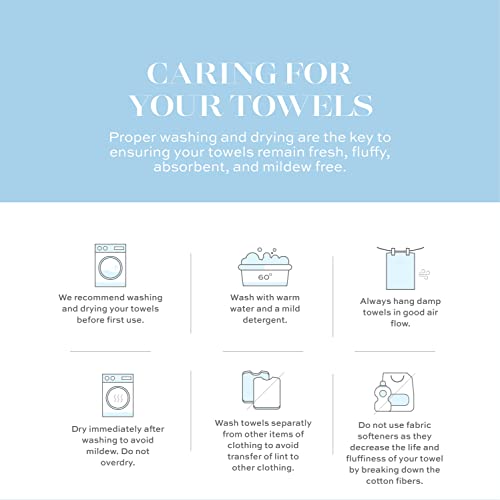 White Classic Luxury Bath Sheet Towels | 2 Pack Luxury Bath Mat | 2 Pack Bundle (Light Blue)