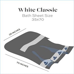 White Classic Luxury Bath Sheet Towels | 2 Pack Luxury Bath Mat | 2 Pack Bundle (Light Blue)