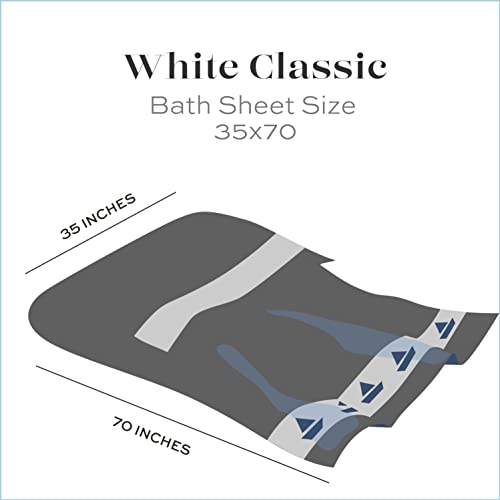 White Classic Luxury Bath Sheet Towels | 2 Pack Luxury Bath Mat | 2 Pack Bundle (Light Blue)