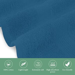 TOALLA 100% Cotton Bath Sheet Set Pack of 2|600 GSM|Soft Bath Sheets|Oversized Bath Towel|Quick Dry Bath Sheet|Absorbent Bath Sheet|Bath Sheets Spa Hotel|35x70 in|Free 100% Cotton Hair Wrap|Blue Opal